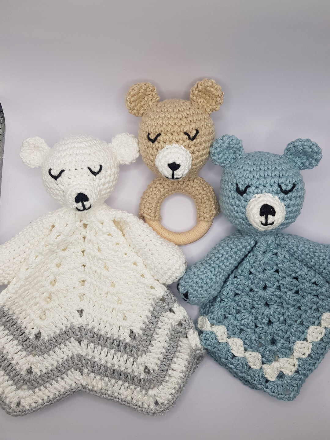 Crochet Bear Comforter and Teether PATTERN - Etsy