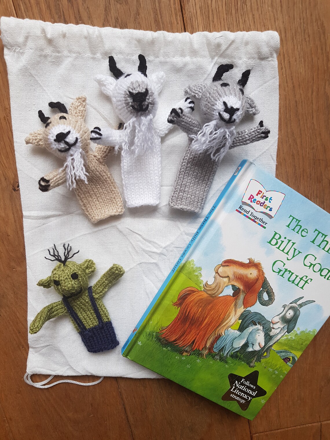 The Three Billy Goats Gruff Finger Puppets Knitting Pattern - Etsy