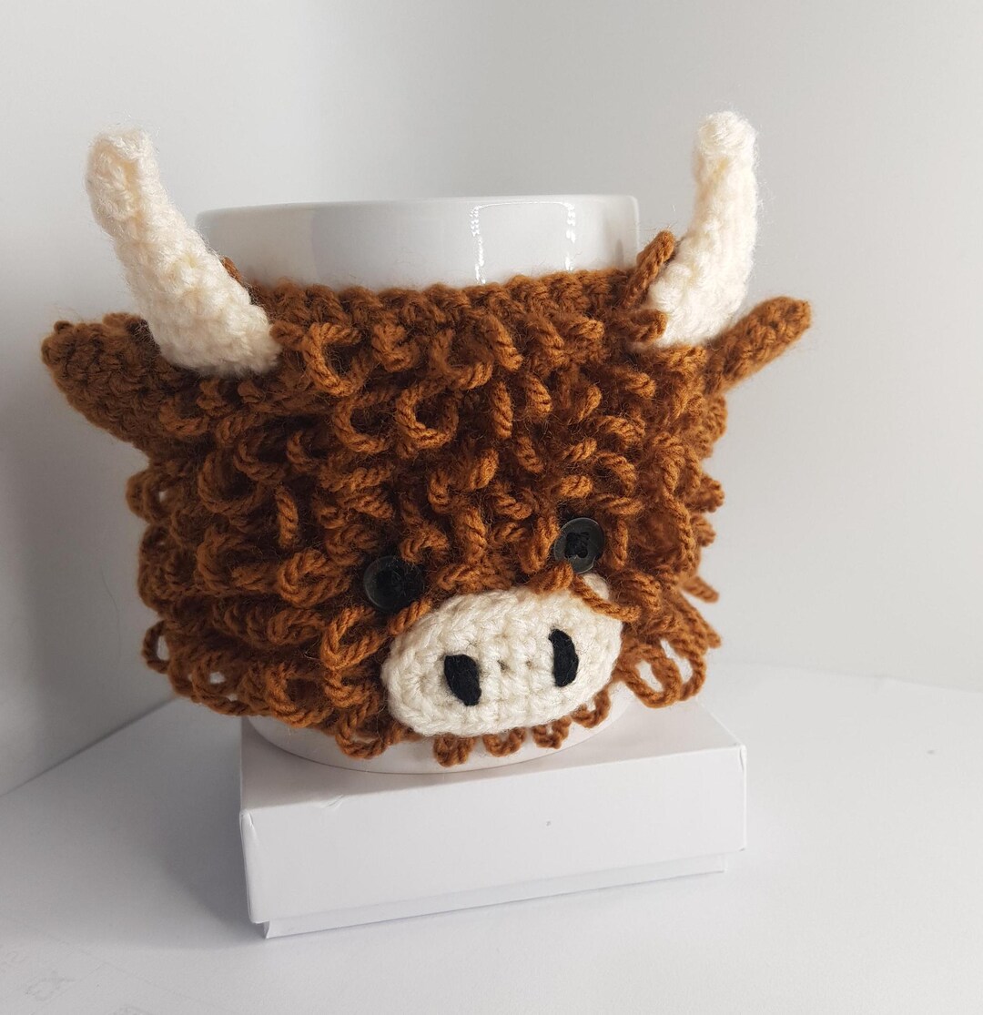 Crochet Pattern Highland Cow Mug Cosy - Etsy