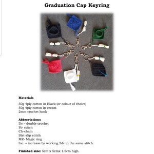 Crochet Keyring Graduation Cap PATTERN - Etsy