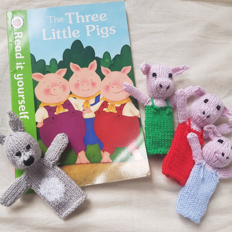 3 Little Pigs Finger Puppets - Etsy