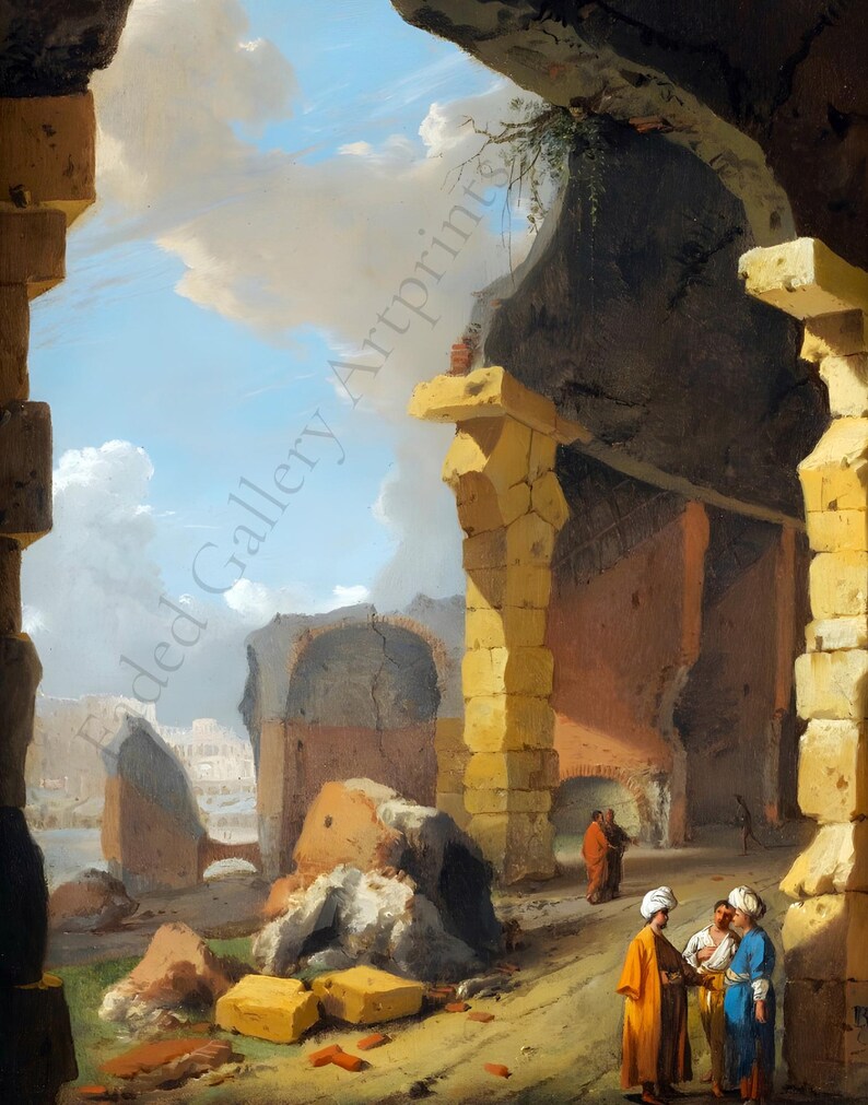 Roman Ruins With Turbaned Figures | Bartholomeus Breenbergh (17th ...