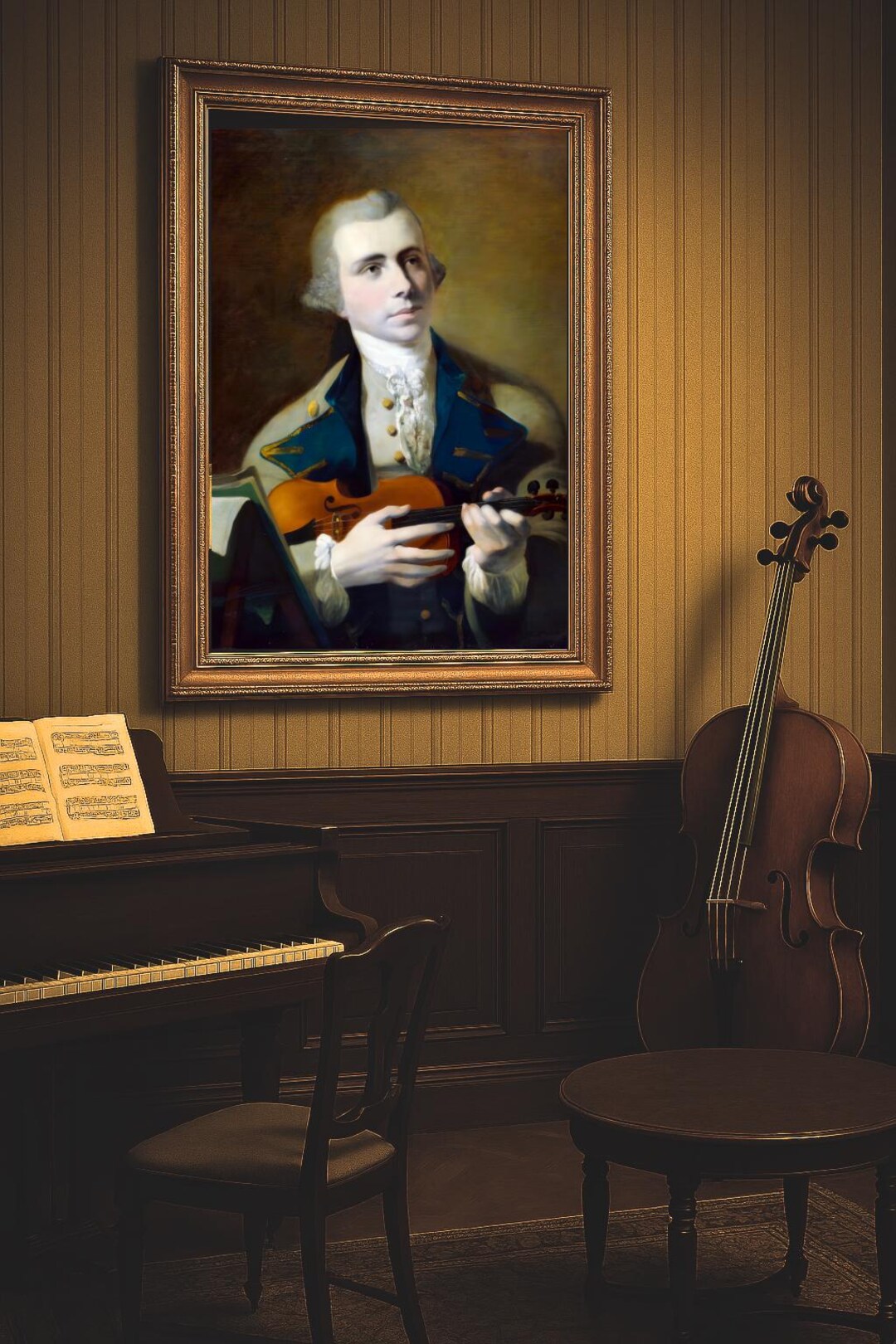 Printable 18th Century Portrait Art, Hugh Barron Self-portrait, Vintage ...