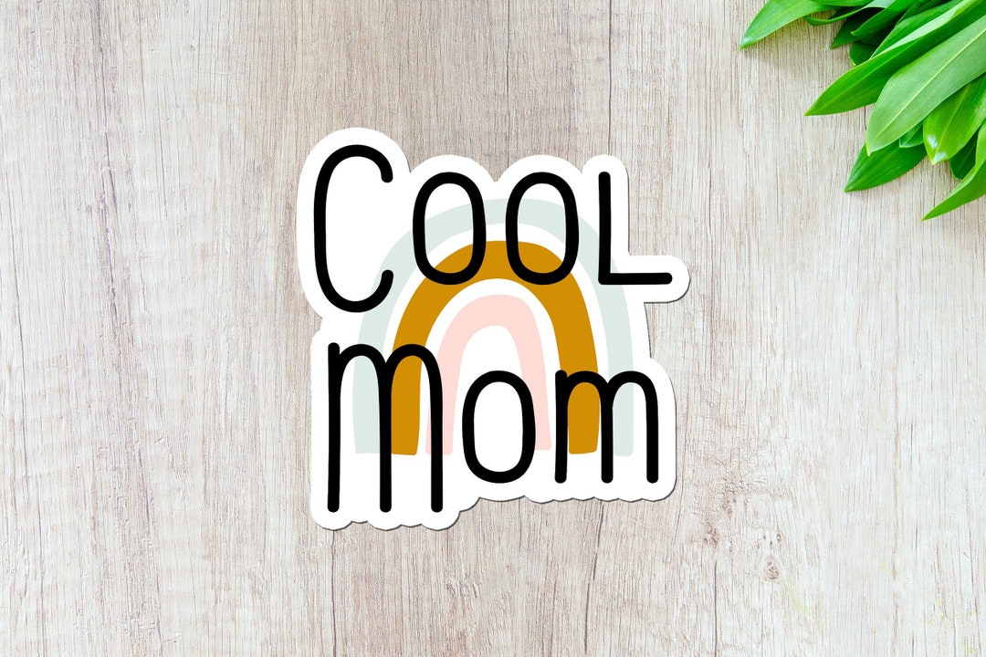 Cool Mom Sticker, Boho Rainbow Decal for Moms, Water Bottle Sticker ...