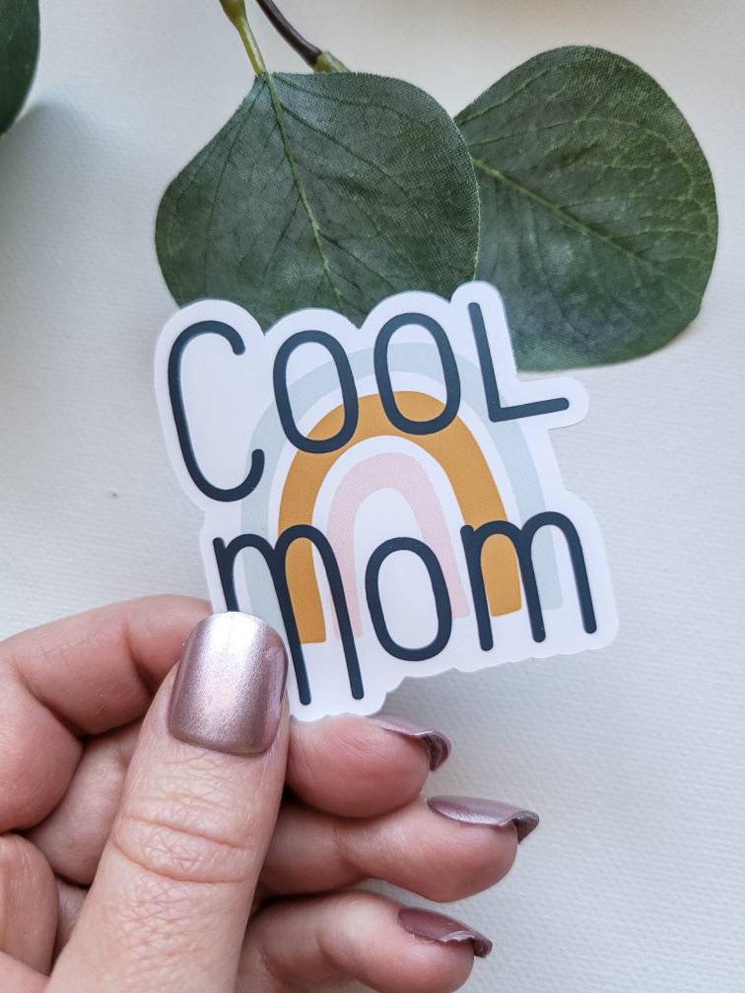 Cool Mom Sticker Boho Rainbow Decal for Moms Water Bottle - Etsy