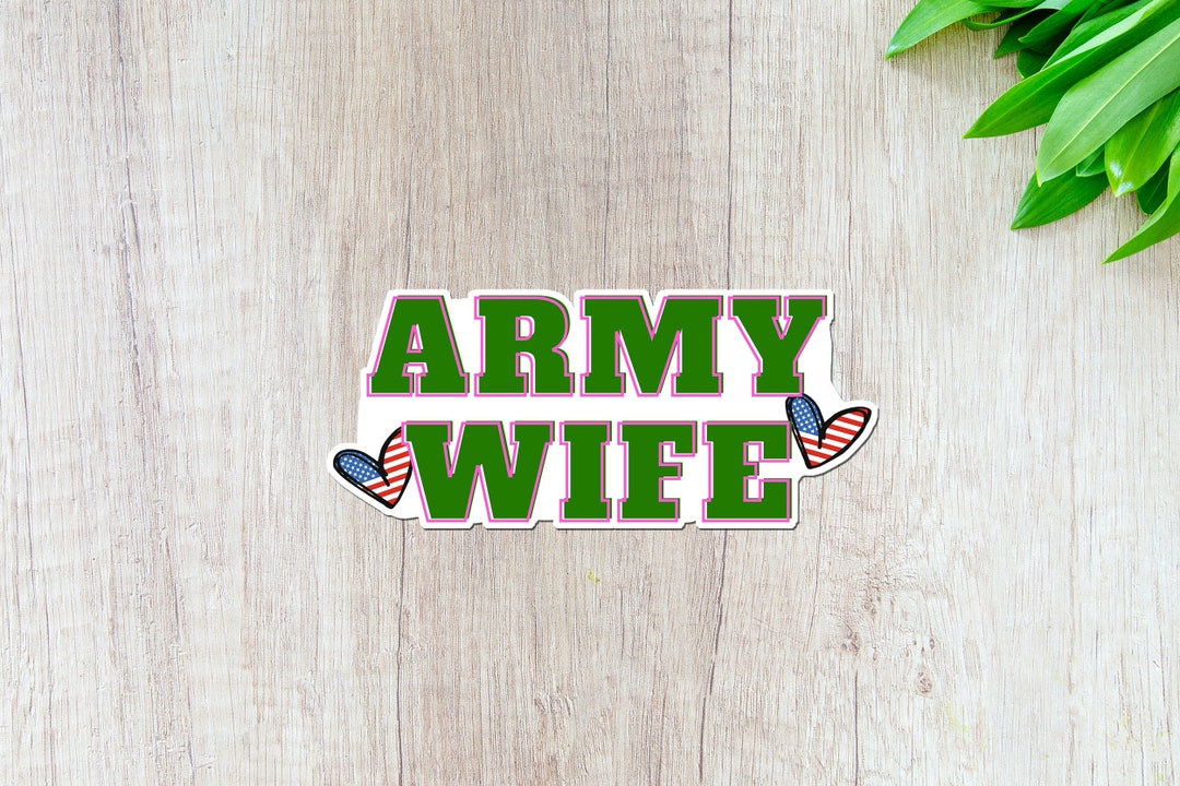 Army Wife Sticker, Army Green and Pink, Military Spouse Decal, American ...