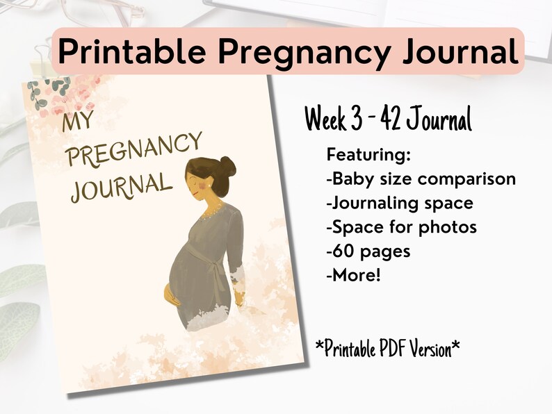 My Pregnancy Journal, Digital Download, Printable PDF, Pregnancy Diary ...
