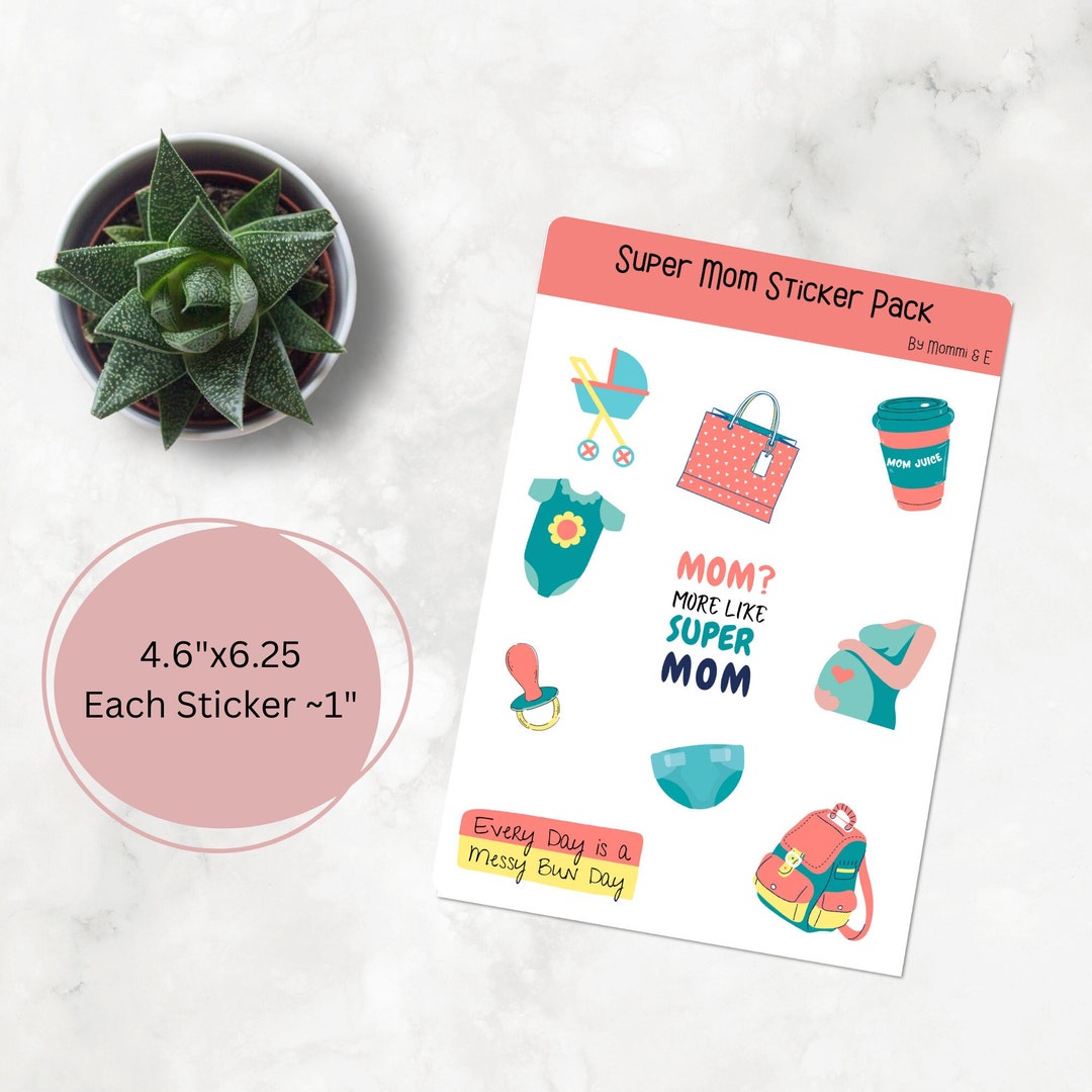 Super Mom Sticker Pack, Sheet for Moms, Gifts for New Mom, Mother's Day ...