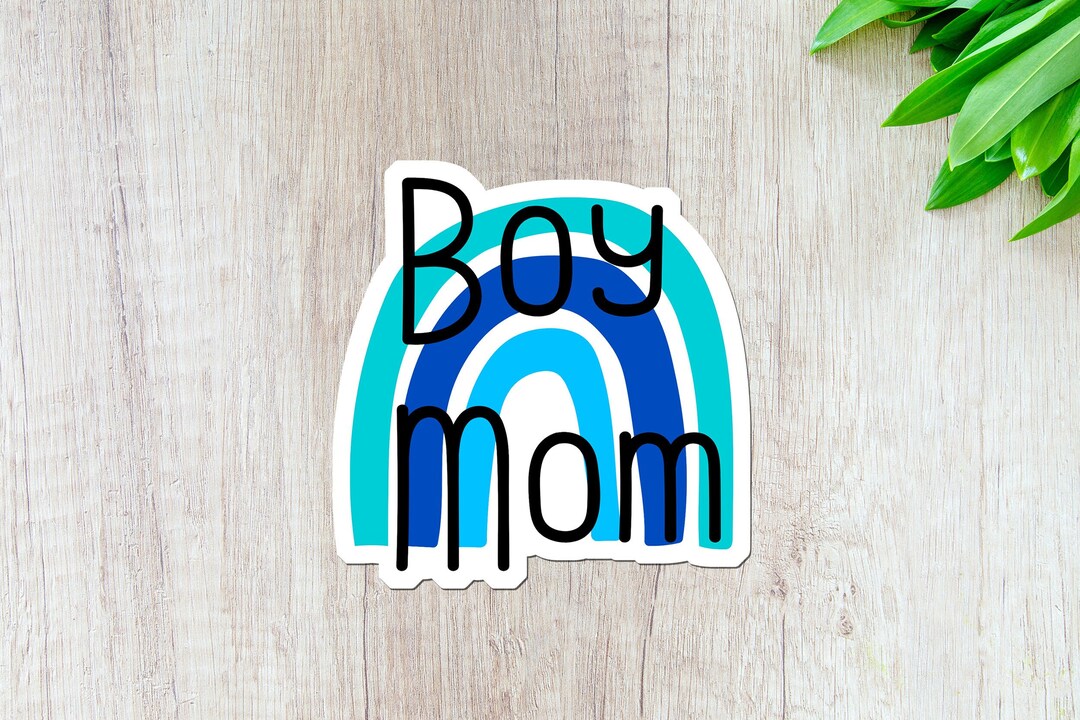 Boy Mom Sticker, Boho Rainbow, Blue, Mama Gift From Son, Christmas Gift ...