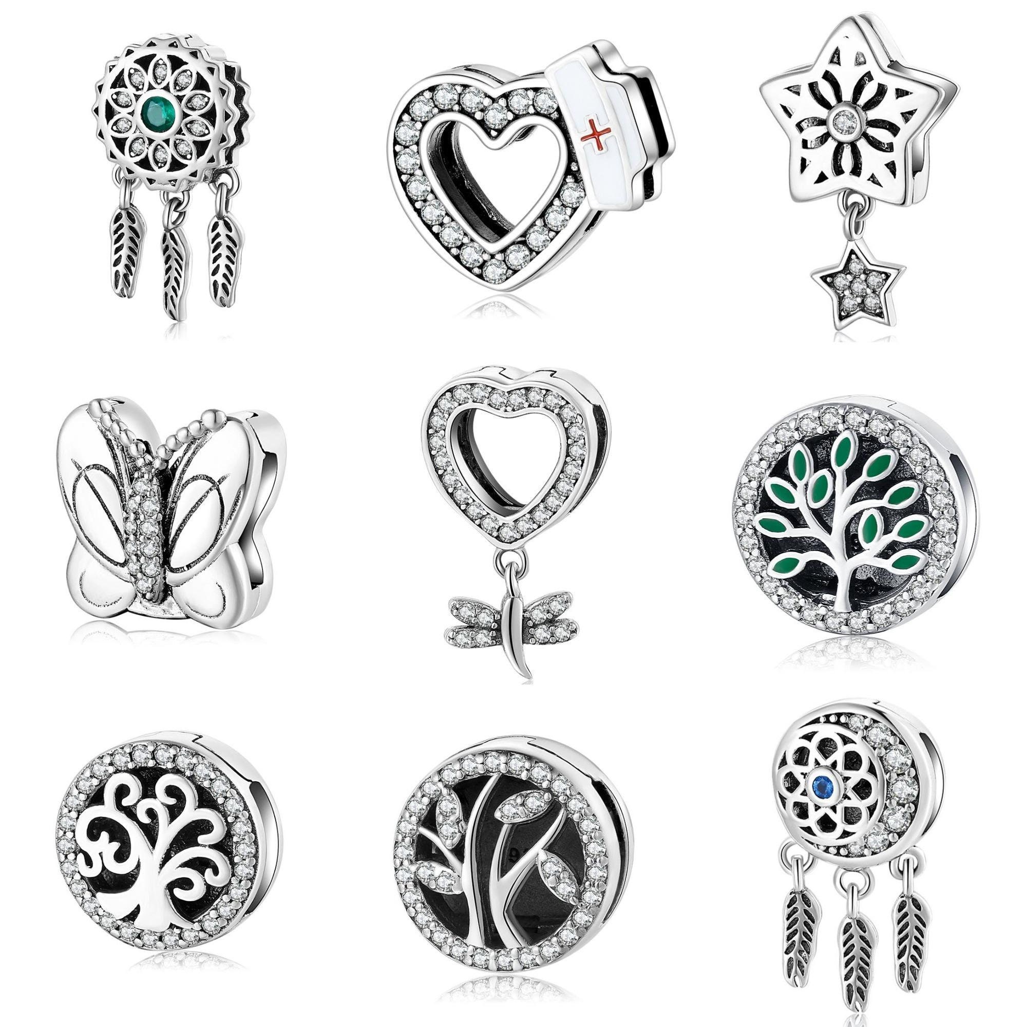 JSS Charms Butterfly Life Tree Heart Star Clips Beads Fit Original ...