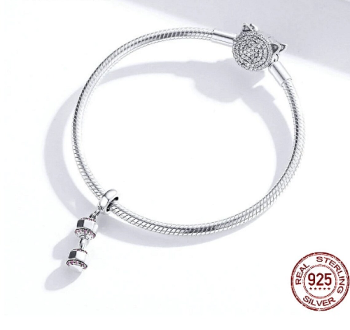 Fitness Dumbbell Charm, Dangle Charm for Pandora Bracelet Charms ...