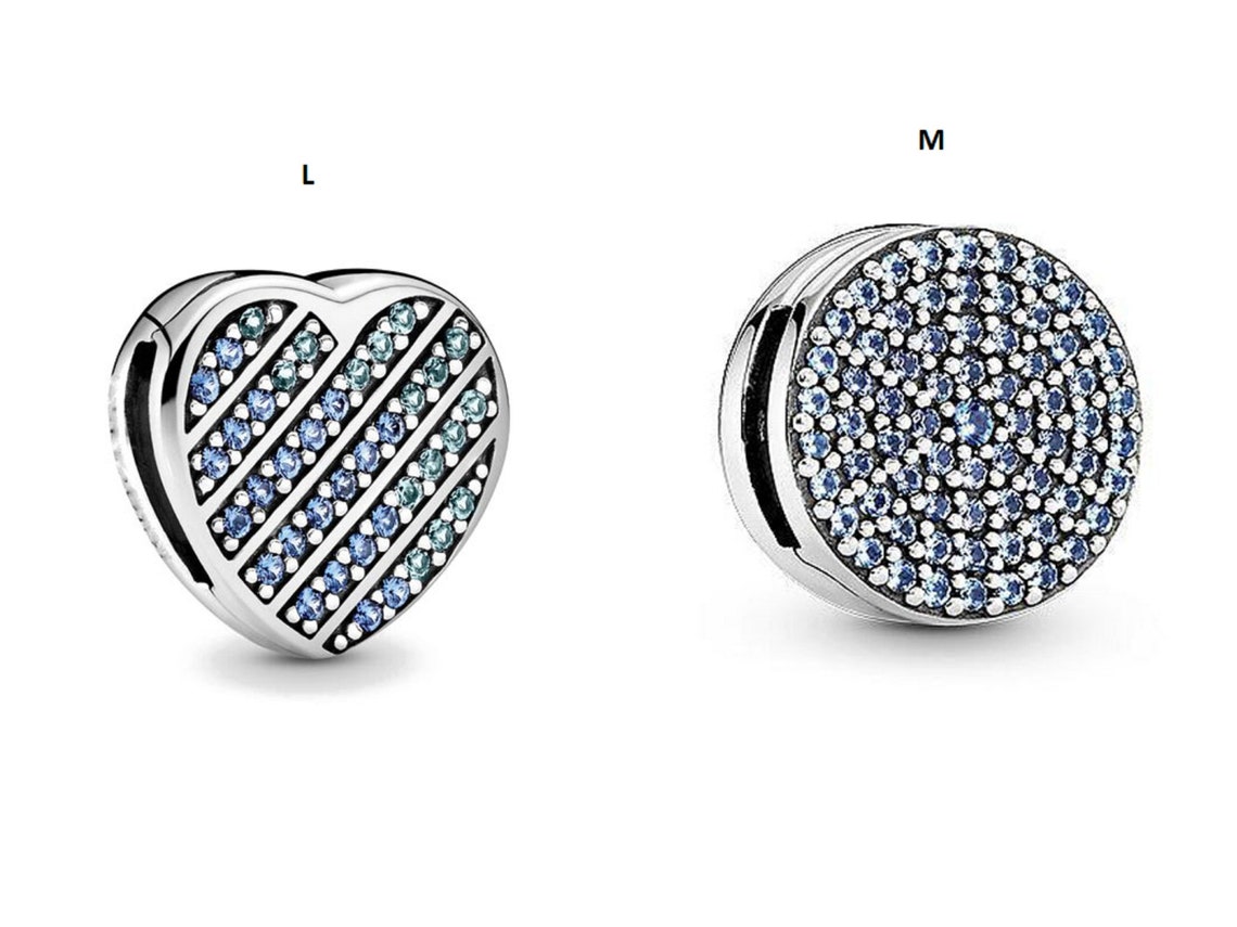 JSS Charms 925 Sterling Silver | Reflection Clips Heart Star Zircon ...