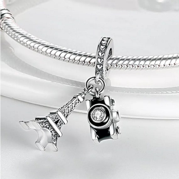 Eiffelturm Kamera Anhanger Anhanger Charm fur Pandora Armband Charms 925 Sterling passt fur Pandora Charms und europaische Armbander Etsy