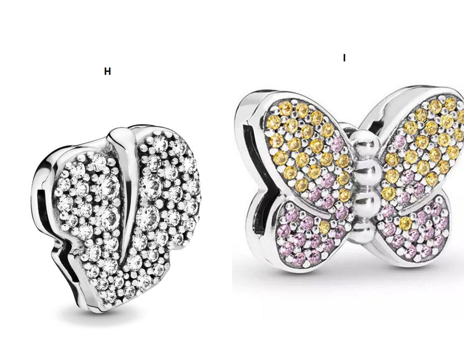 JSS Charms 925 Sterling Silver | Reflection Clips Heart Star Zircon ...