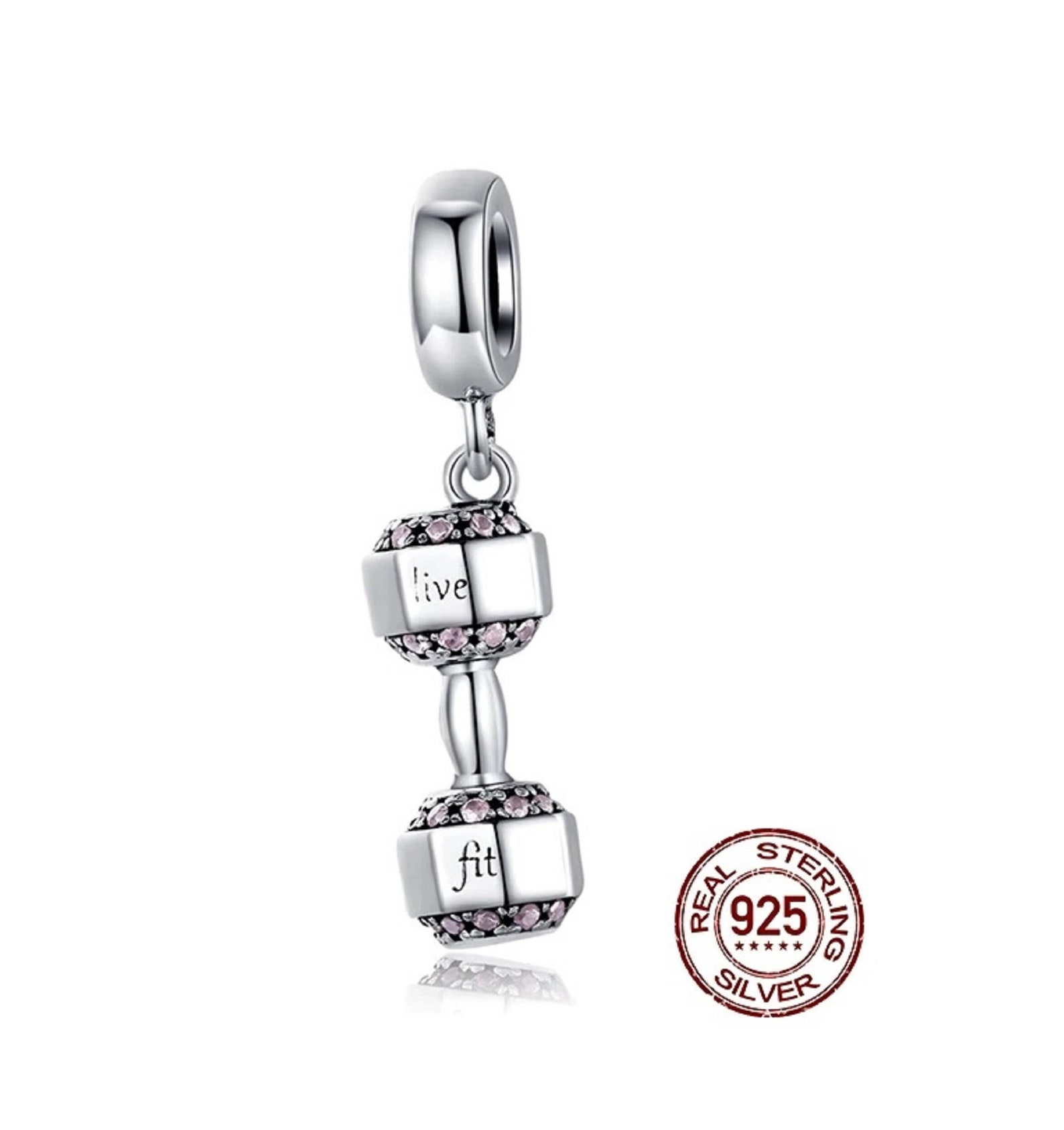Fitness Dumbbell Charm, Dangle Charm for Pandora Bracelet Charms ...