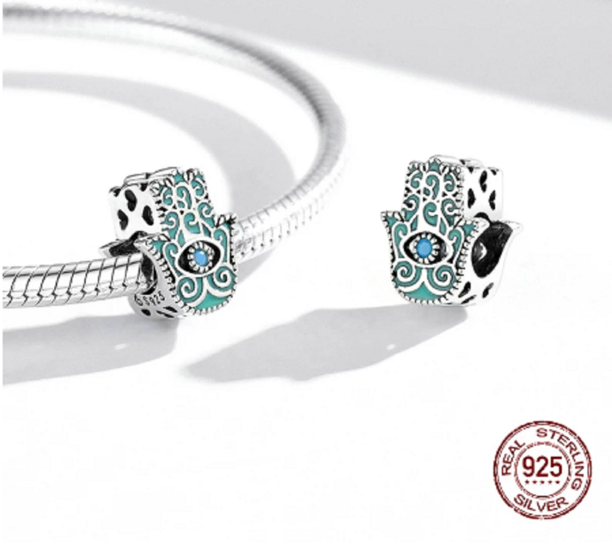 Evil Eye Charm Hamsa Hand der Fatima Charm fur Armband Pandora Charms 925 Sterling Silber Charms passt European Pandora Bracelet Etsy