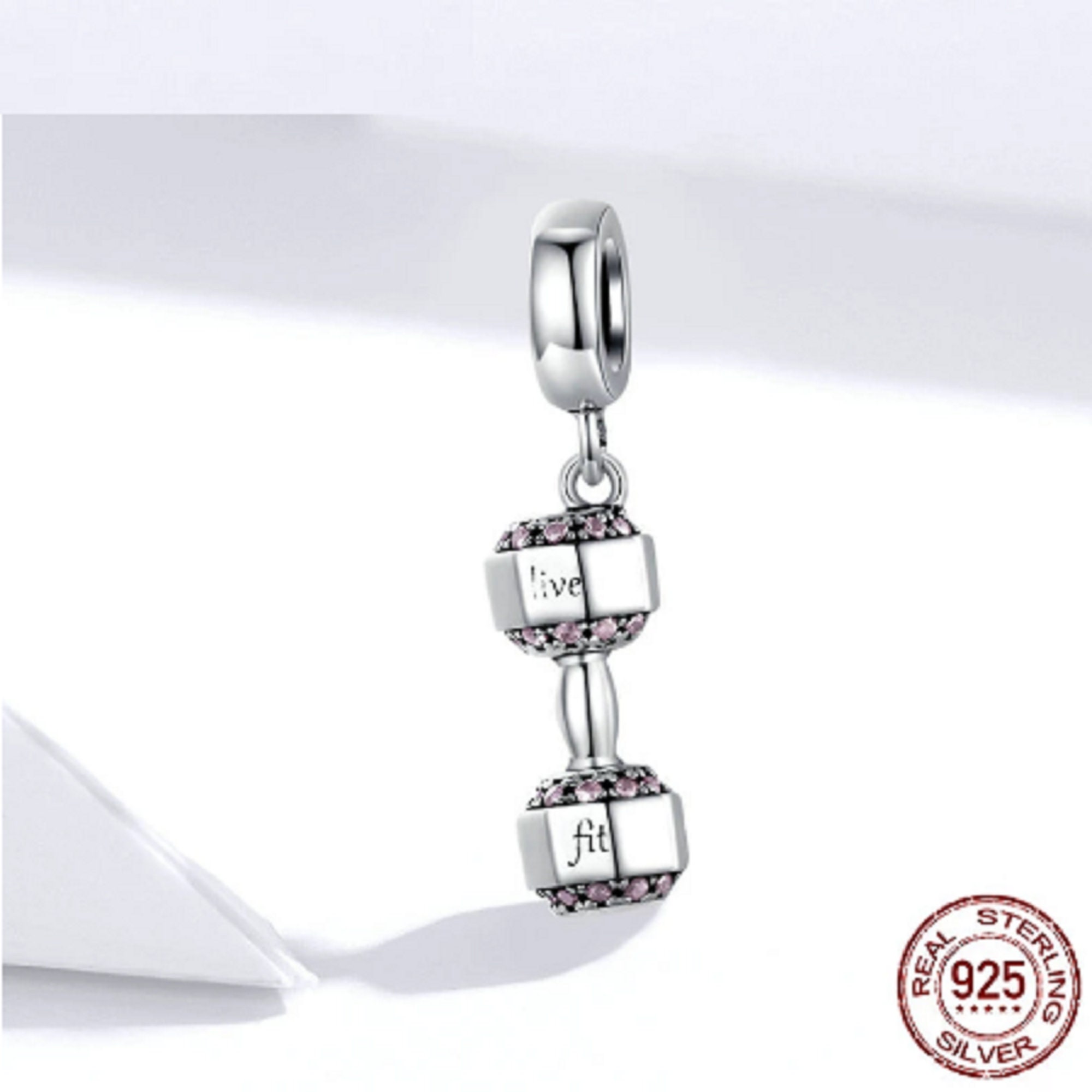 Fitness Dumbbell Charm, Dangle Charm for Pandora Bracelet Charms ...
