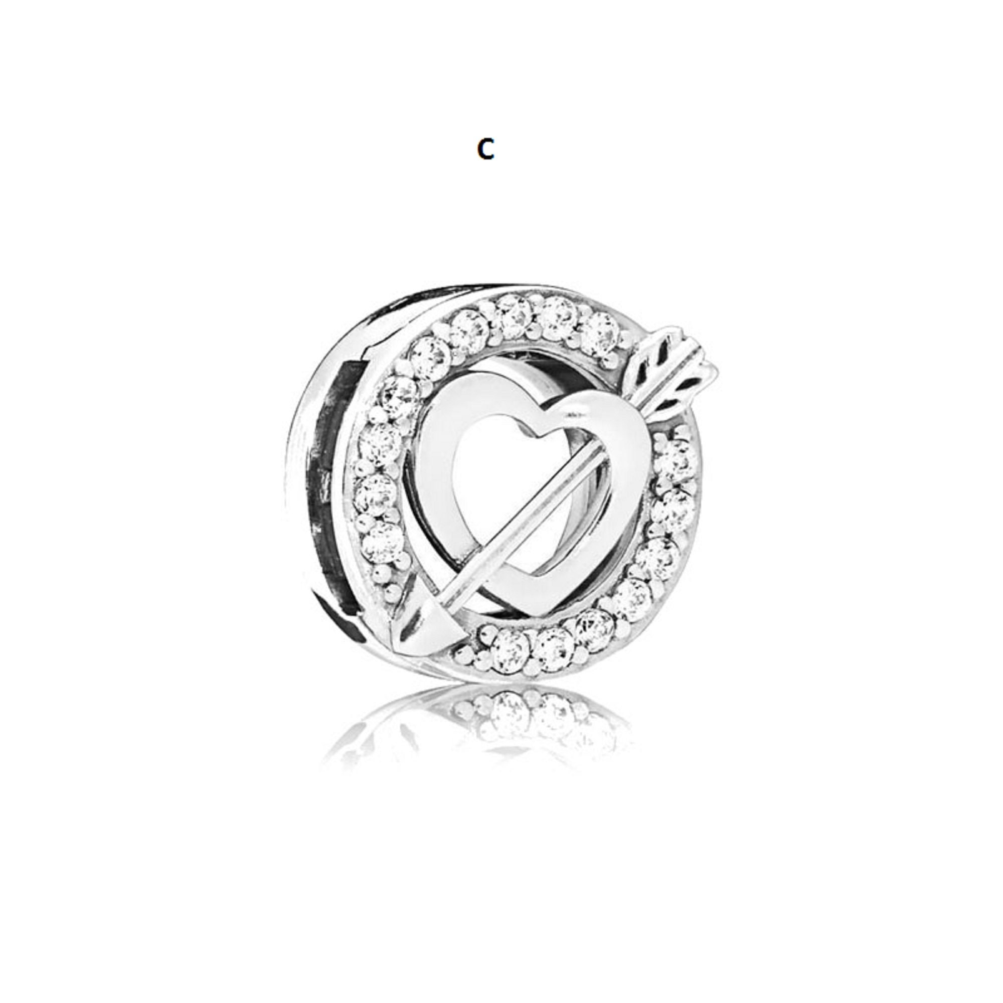 JSS Charms 925 Sterling Silver | Reflection Clips Heart Star Zircon ...