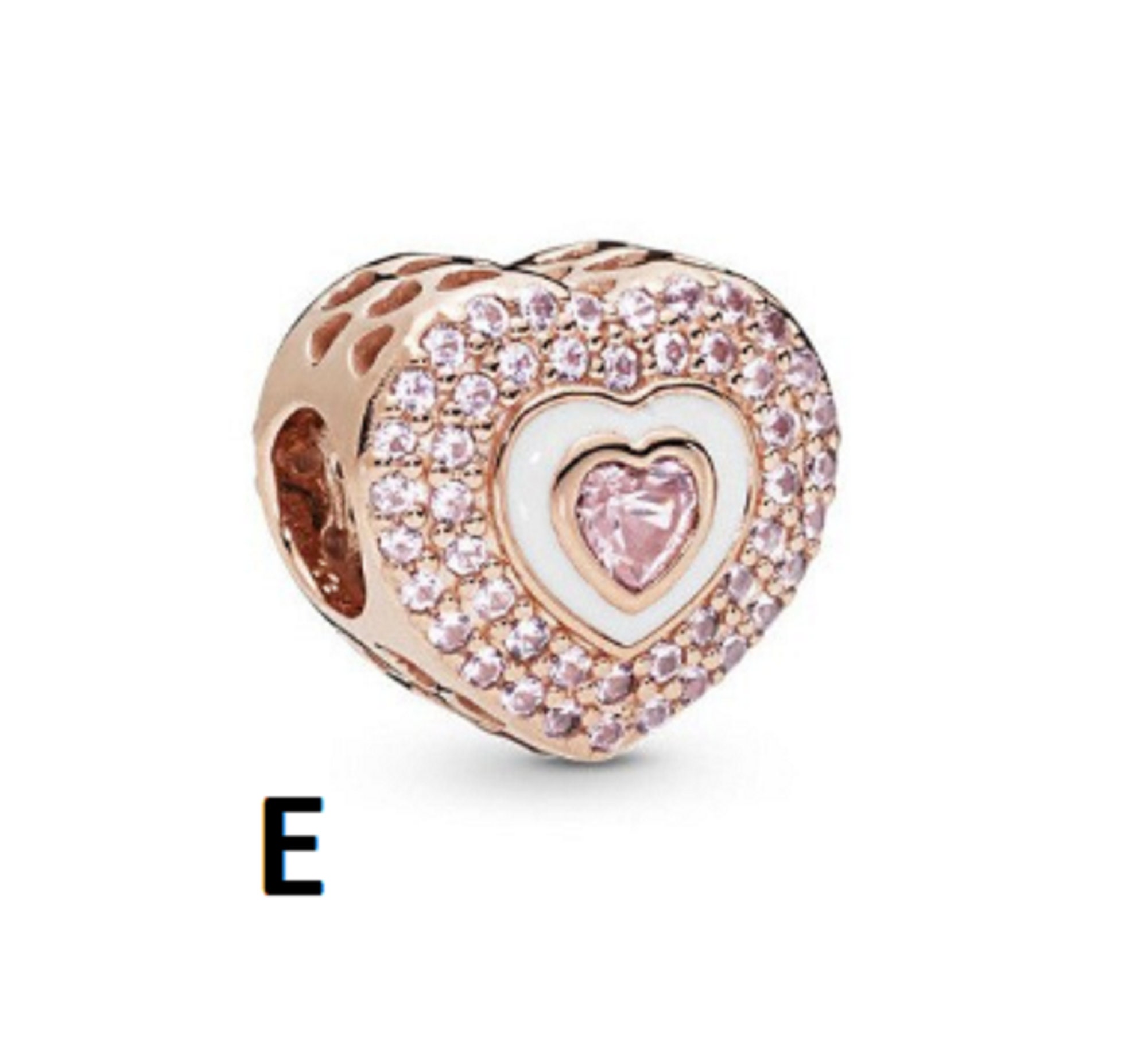 Rose Gold Family Tree Love Heart Crystal Charms Beads, Pandora Bracelet ...