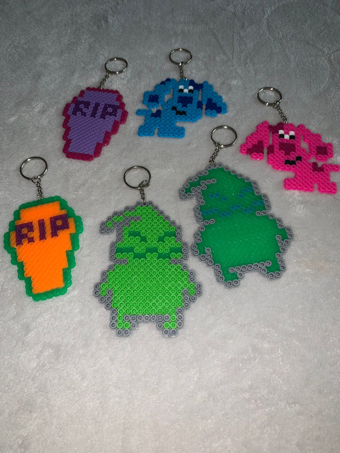 Perler Bead Keychains - Etsy