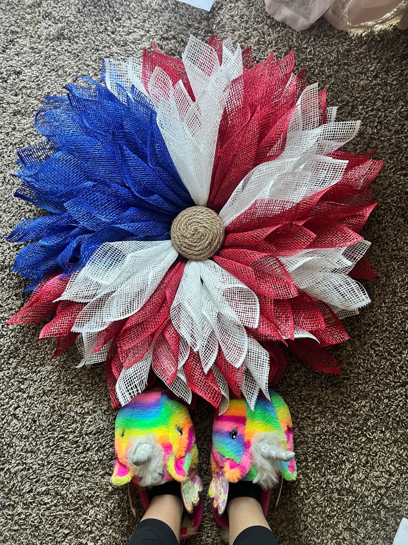 Handmade Patriotic Wreath/memorial Day Wreath/4th of July Wreath ...