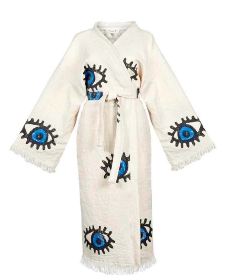 Hand Painted Evil Eye Kimono Robe - Etsy