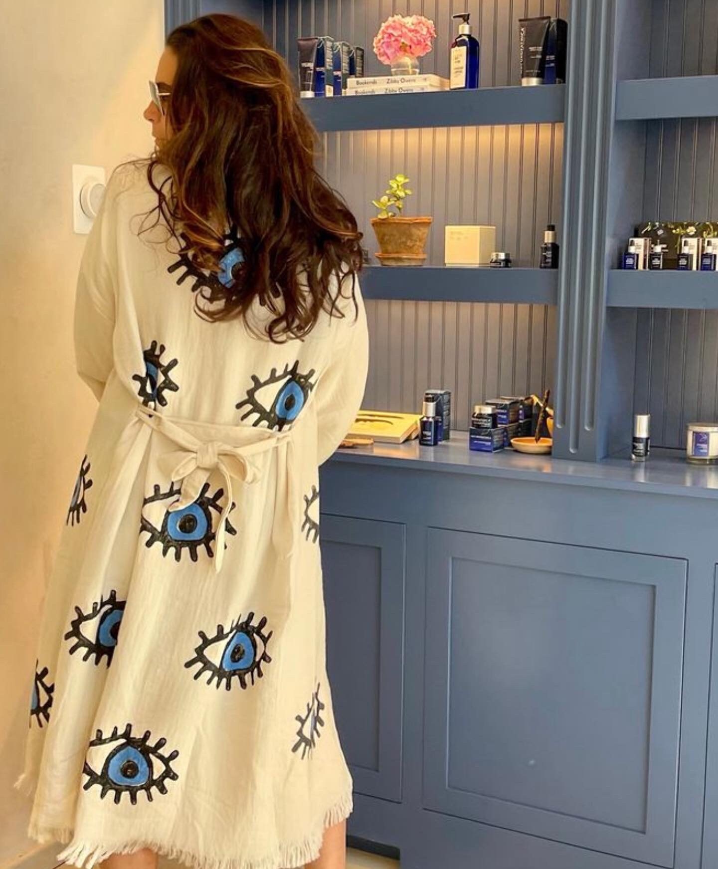 Hand Painted Evil Eye Kimono Robe - Etsy