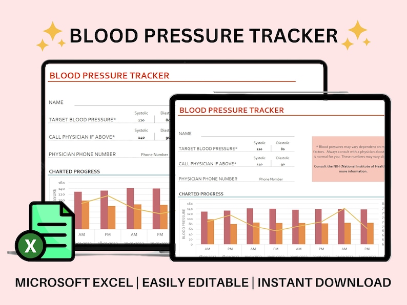 Ultimate Blood Pressure Tracker Excel Sheet | Hypertension | Personal ...