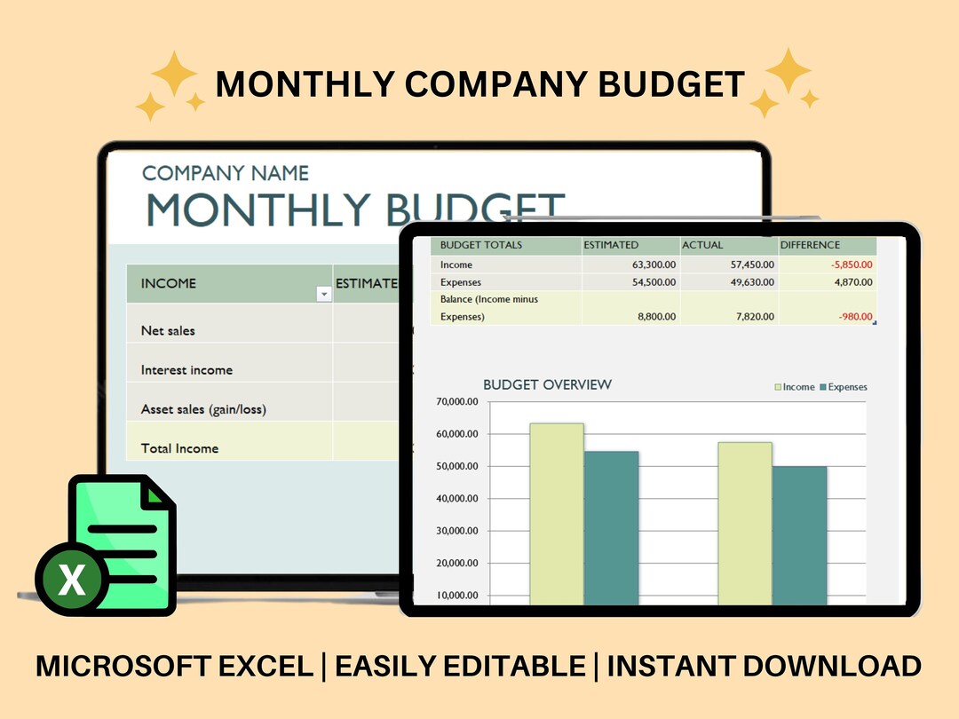 Monthly Company Budget Spreadsheet Simple Excel Paycheck Budget