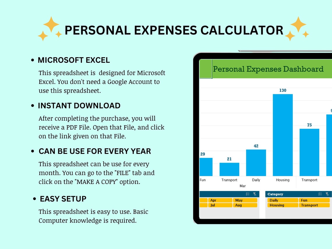 Expense Tracker, Income Tracker, Excel Spreadsheet, Finance Expense ...