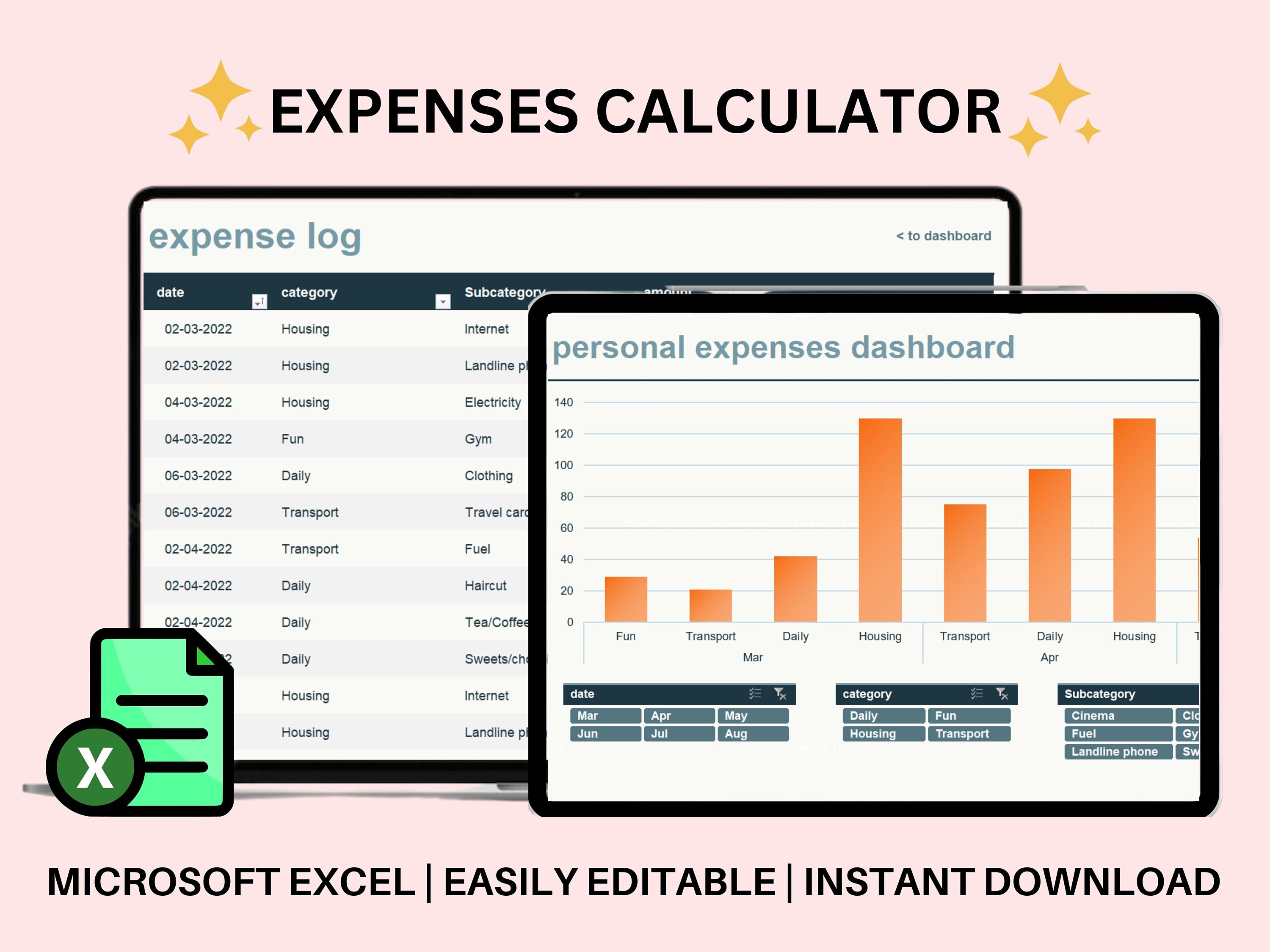 Expense Tracker Spreadsheet, Expense Tracker, Template Spending ...