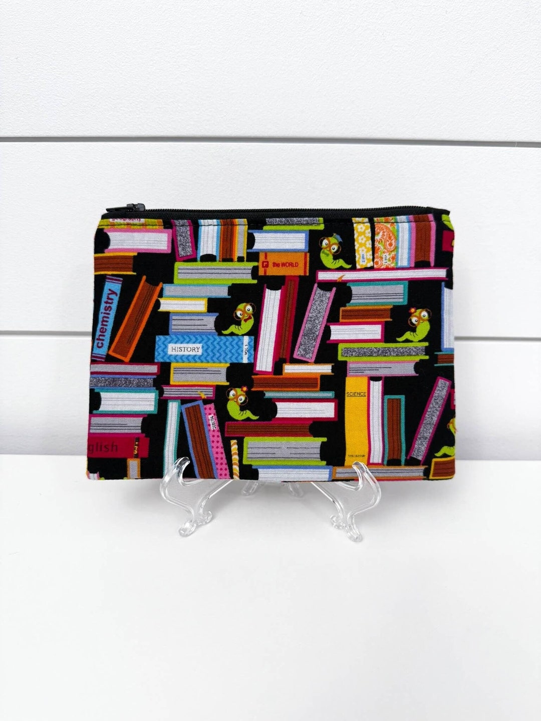Bookworm Zipper Pouch - Reader Teacher Librarian Educator - Purse ...