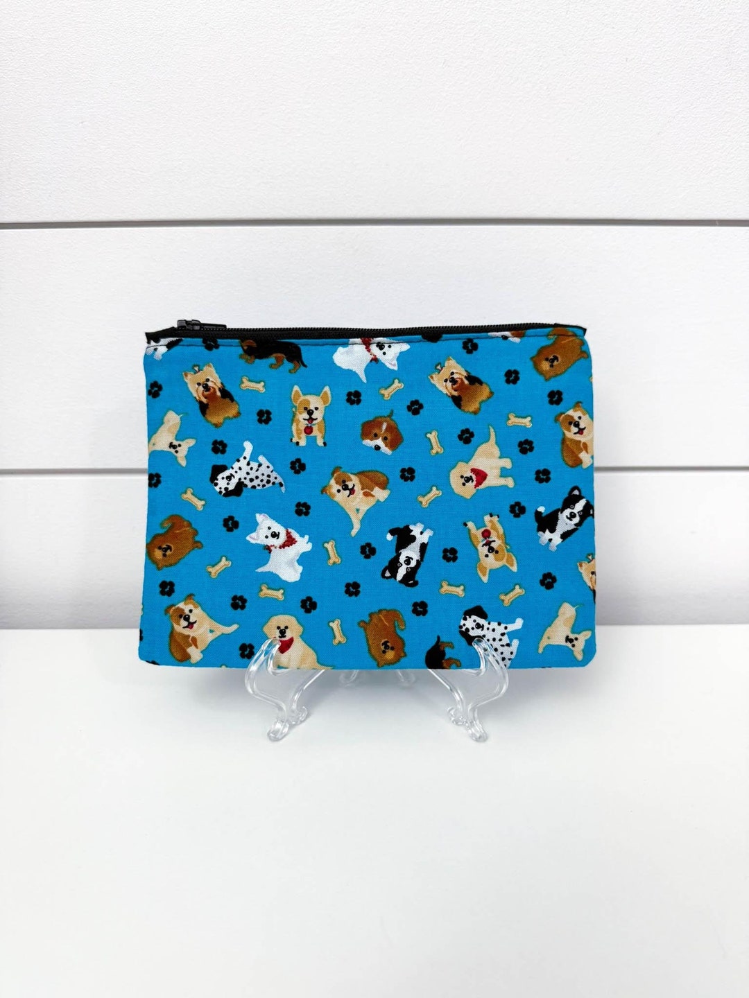 Blue Puppy Dogs Zipper Pouch - Animal Lover - Purse Organizer Gift ...