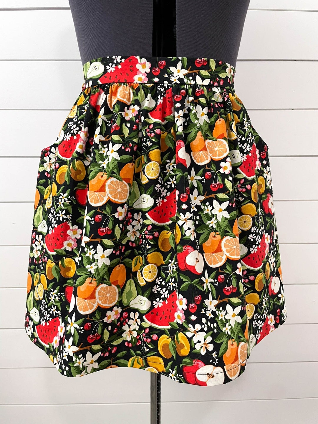 Colorful Fruits Skirt With Pockets - Short Length - Cute Sweet Handmade ...