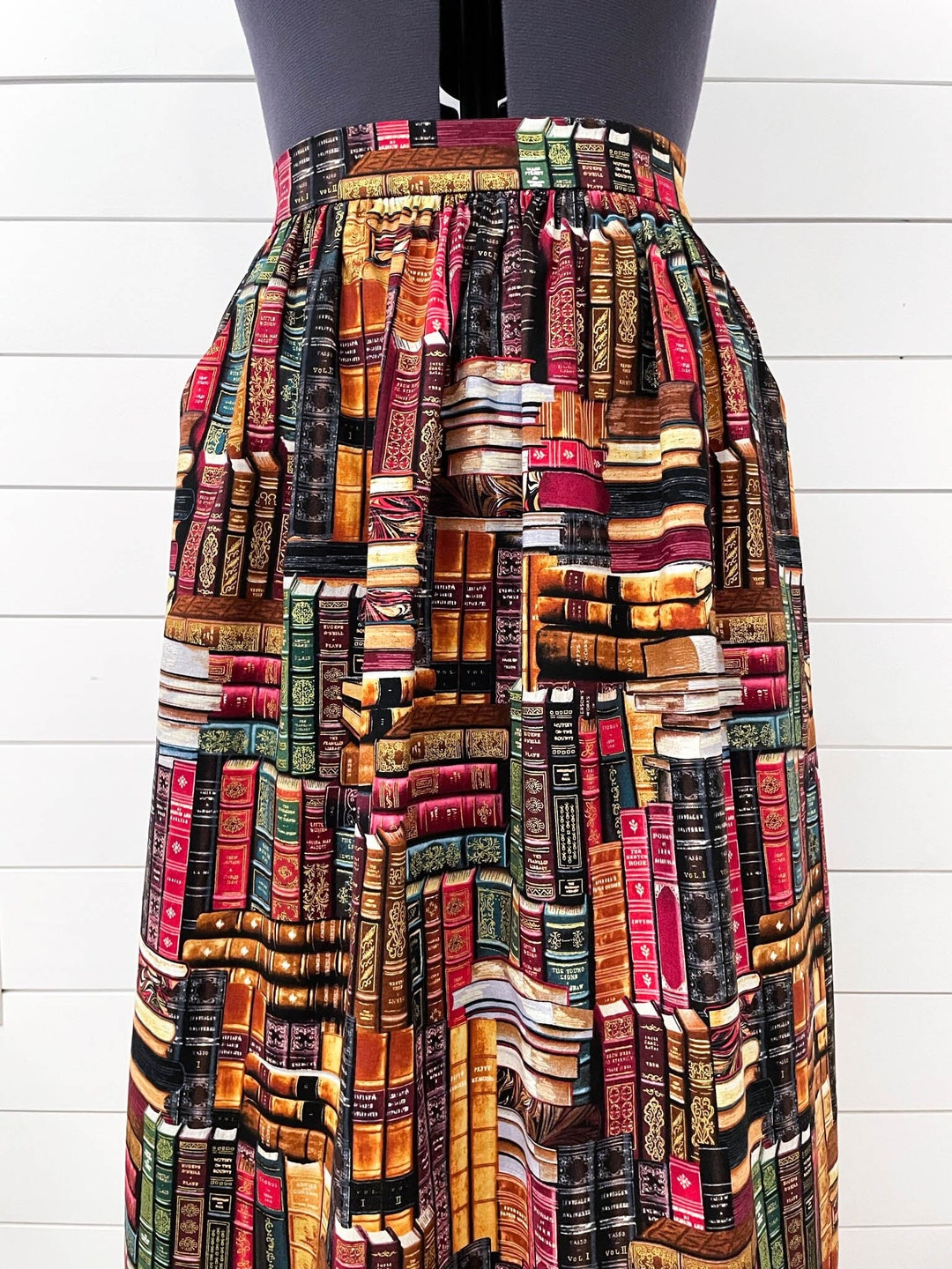 LIMITED SIZES & LENGTHS - Classic Library Books Skirt With Pockets ...