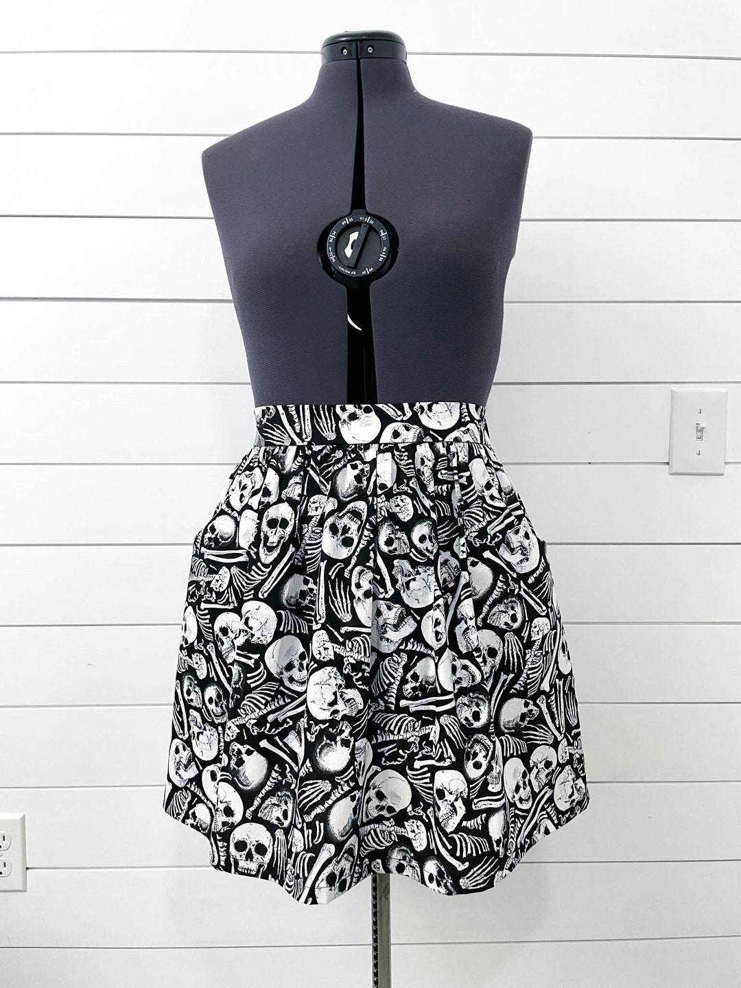 Skeleton Bones and Skulls Skirt With Pockets Customizable Length & Size ...