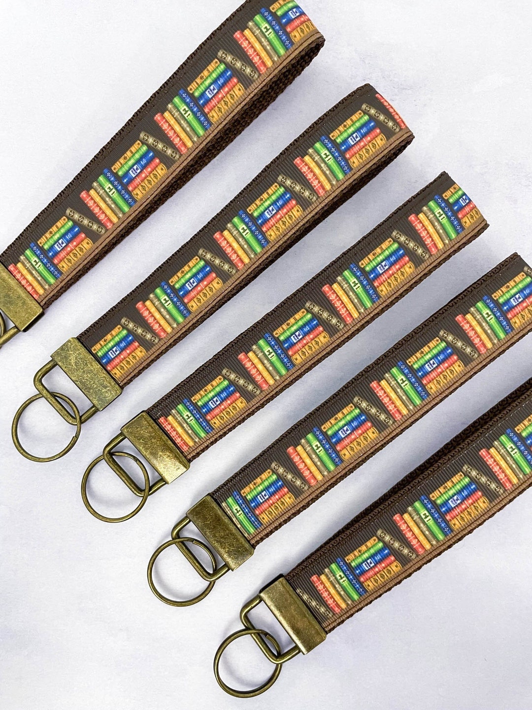 Book Stacks Library Key Fob / Wristlet / Wrist Keychain / Key Fob ...