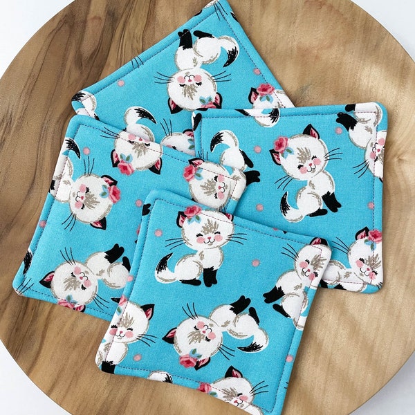 Fabric Cat Coasters - Etsy