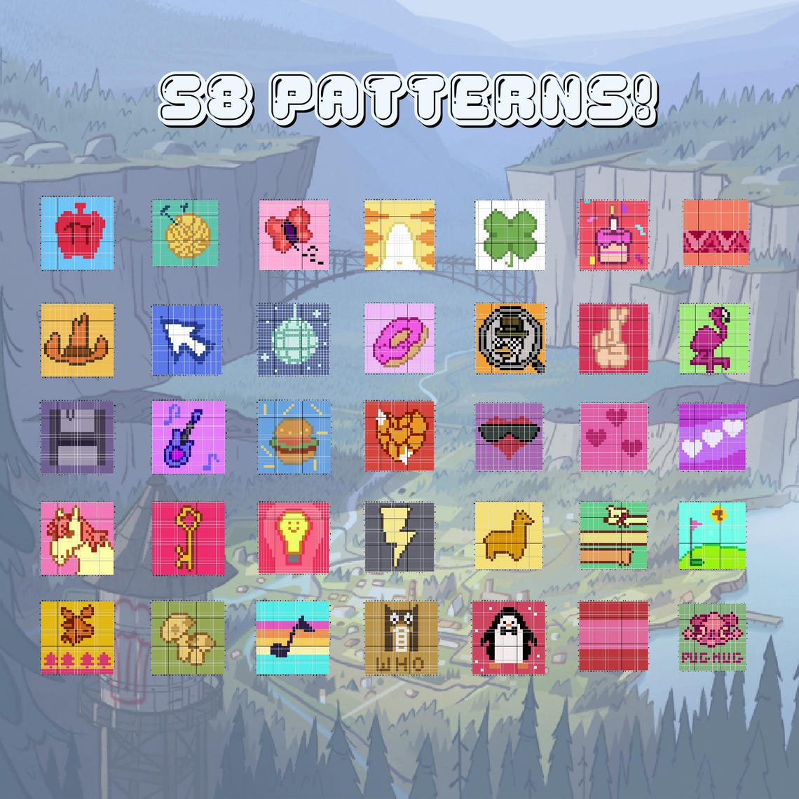 Gravity Falls Mabel's Sweaters Granny Square Crochet Graph Patterns - Etsy