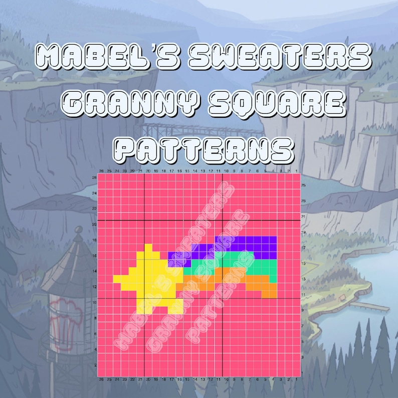 Gravity Falls Mabel's Sweaters Granny Square Crochet Graph Patterns - Etsy