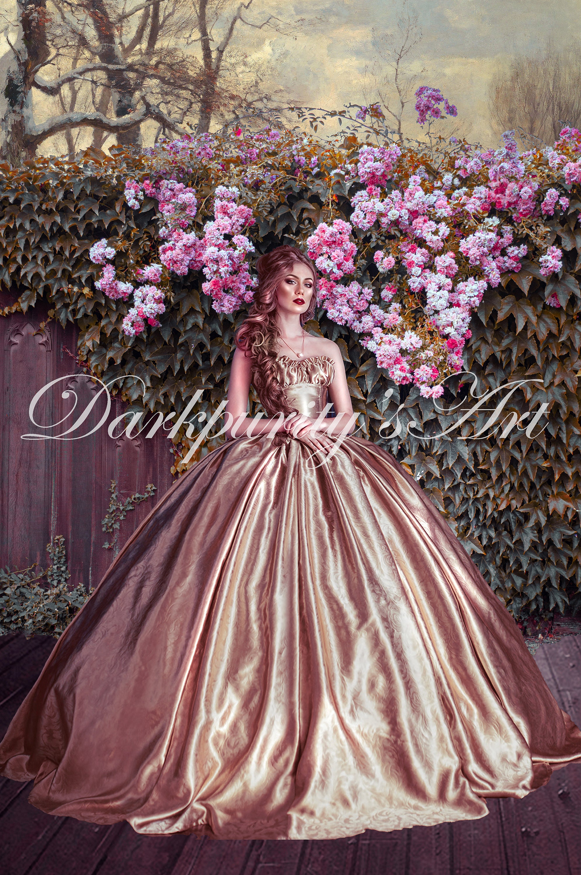 Roses and Ivy Digital Backdrop Background for Photoshop - Etsy