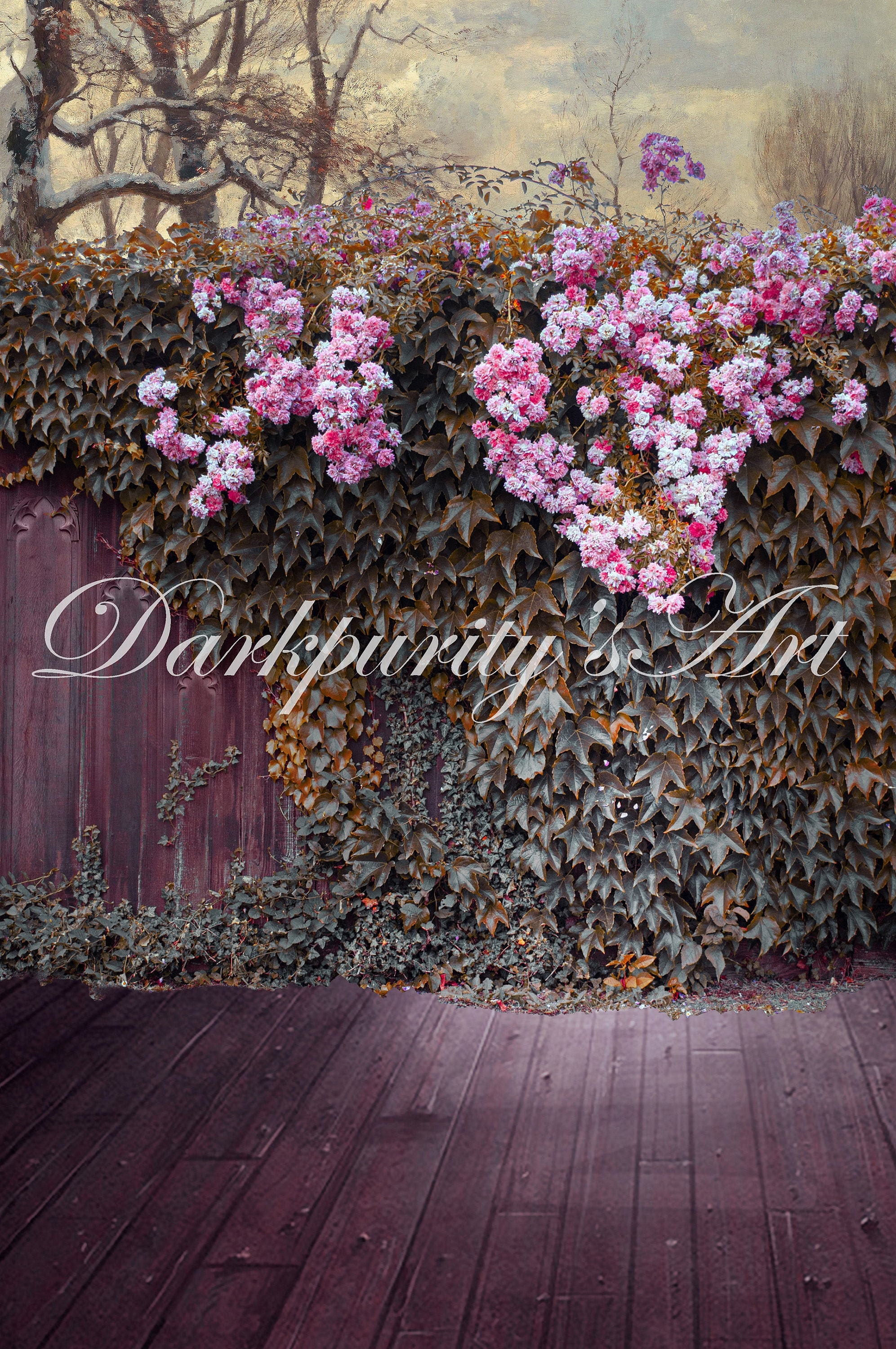 Roses and Ivy Digital Backdrop Background for Photoshop - Etsy