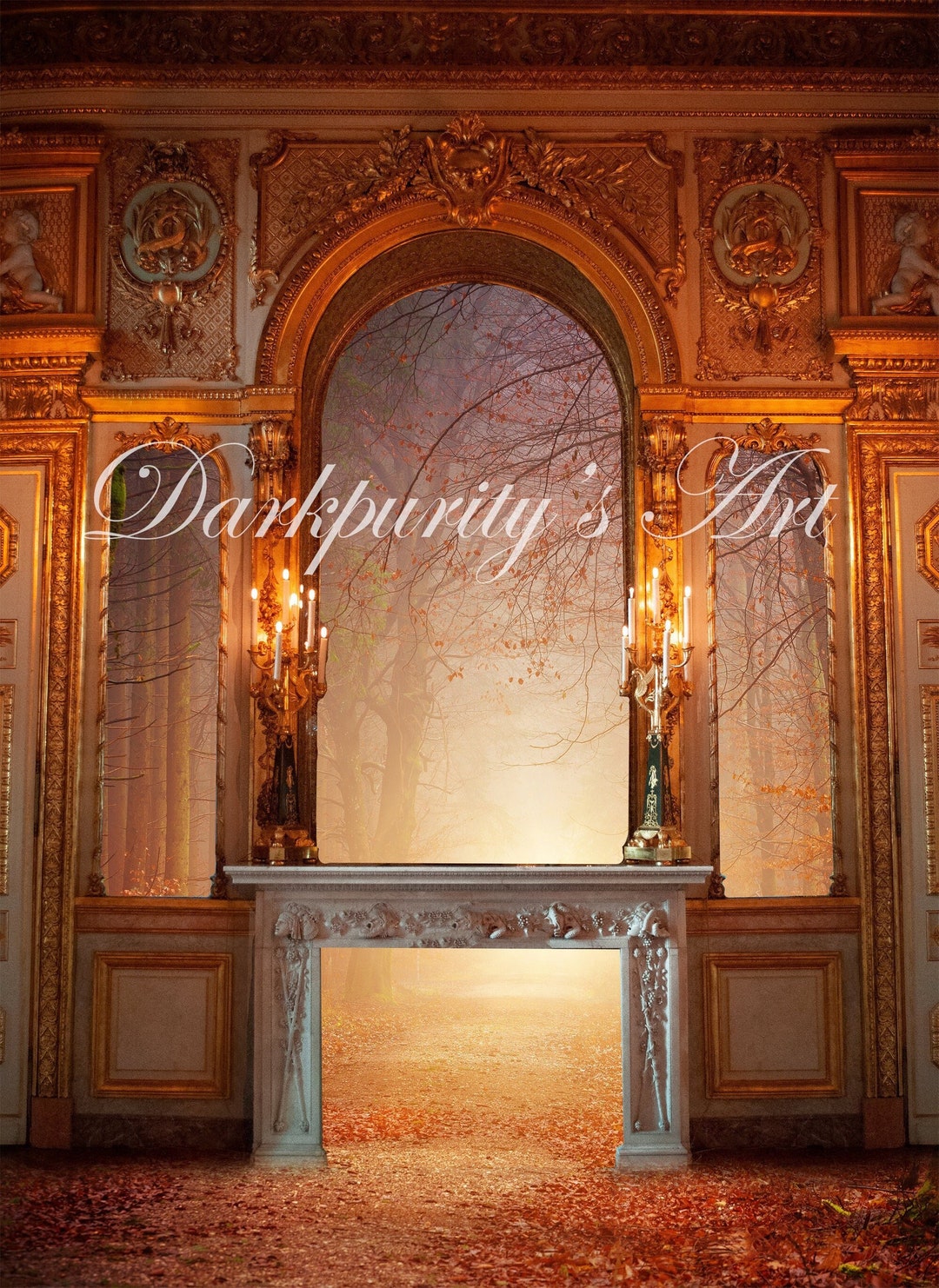 Autumn Baroque Digital Backdrop Background for Photoshop - Etsy
