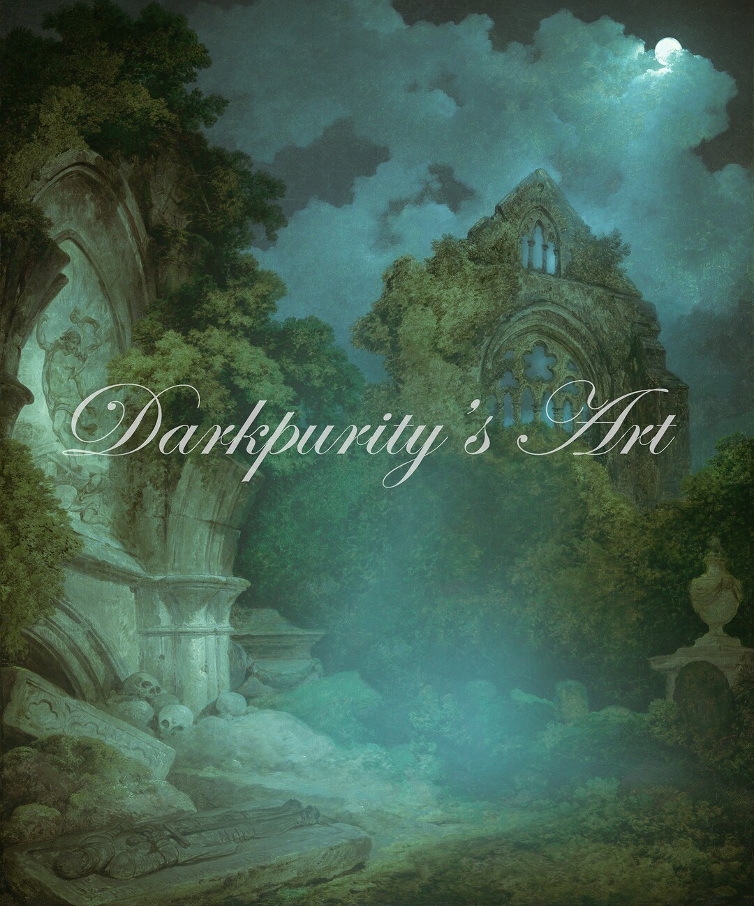 Moonlit Churchyard Digital Backdrop Background for Photoshop - Etsy