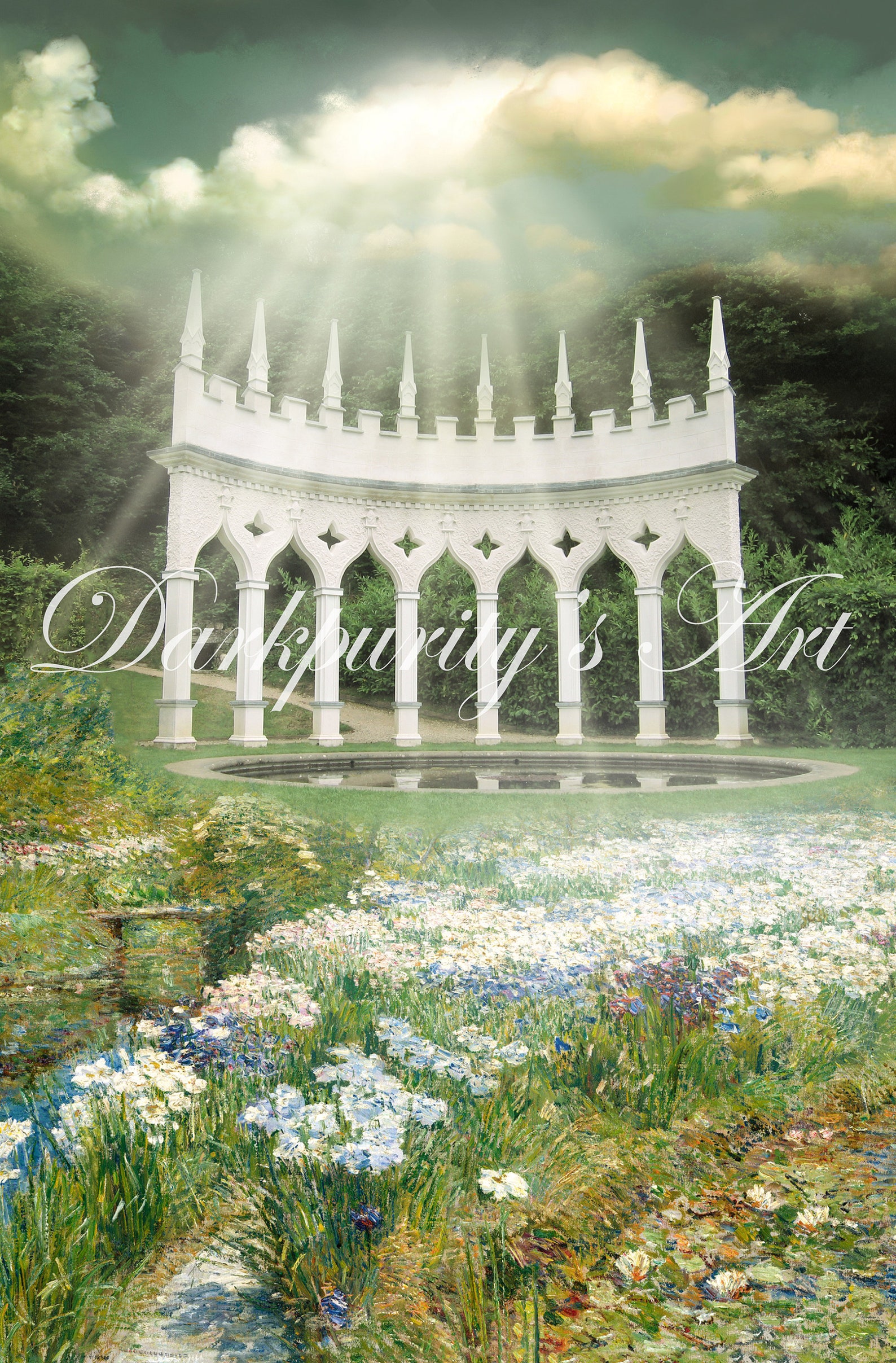 Rococo Garden Digital Backdrop Background for Photoshop - Etsy