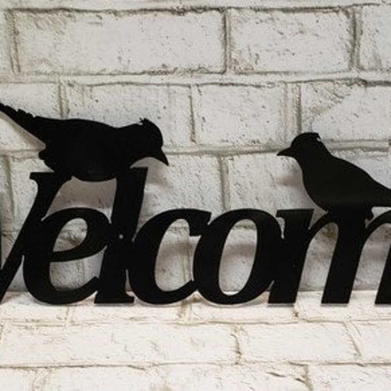 Welcome Sign With Birds - Etsy