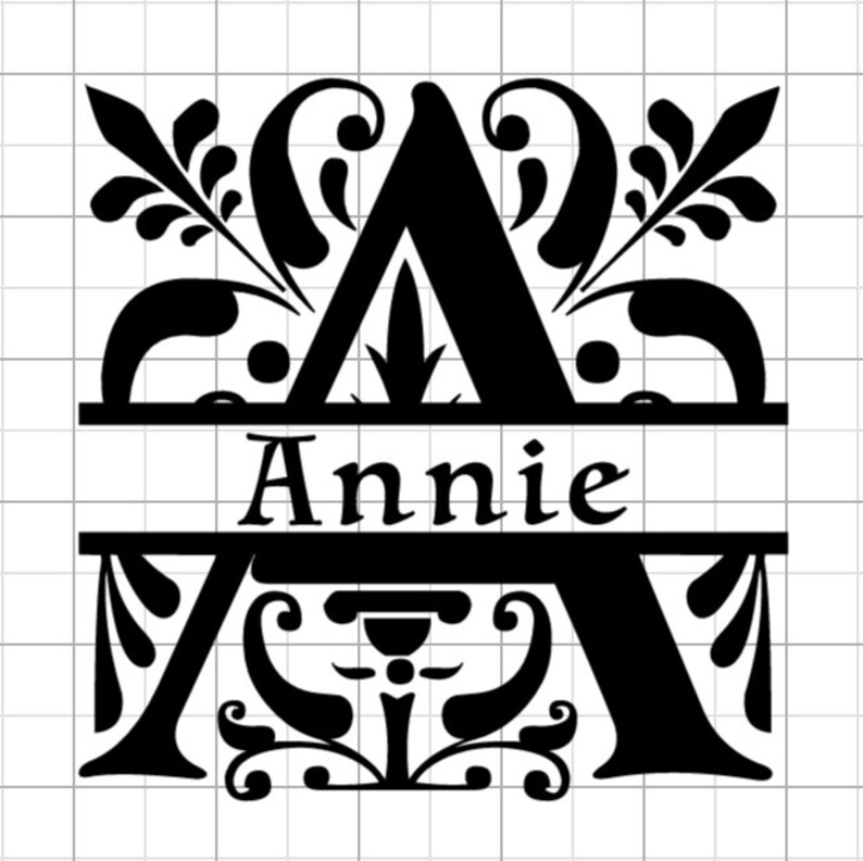 Custom Split Monogram Decal - Etsy