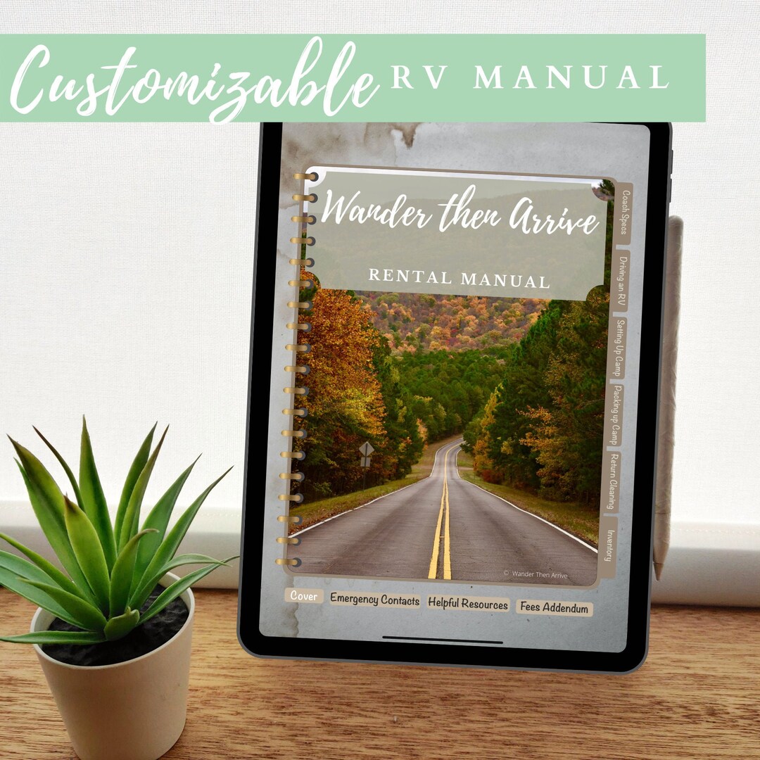 Customizable | RV Rental Manual | Digital or Print | Wander Then Arrive ...