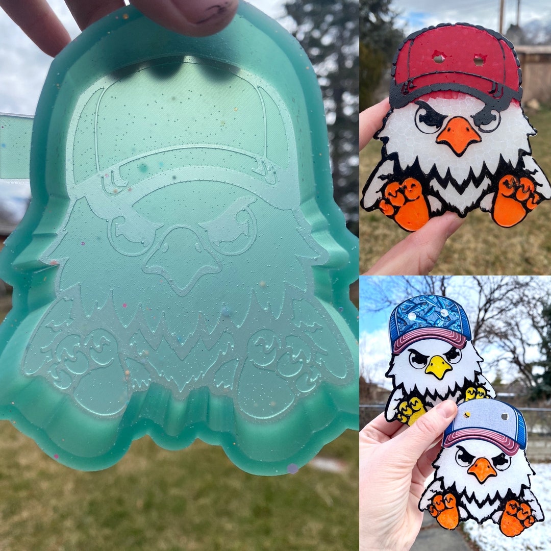 Eagle With Baseball Cap Freshie Mold, Cardstock Freshie Supplies ...