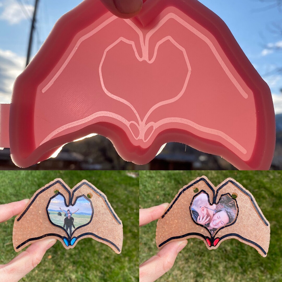 Heart Hands Freshie Silicone Mold, Anniversary Freshie Molds, Picture ...
